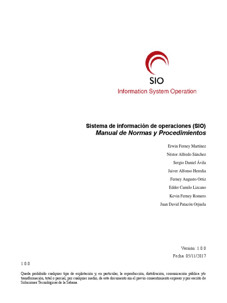 Manual de Normas SIO | PDF | Ingeniería de software | Software