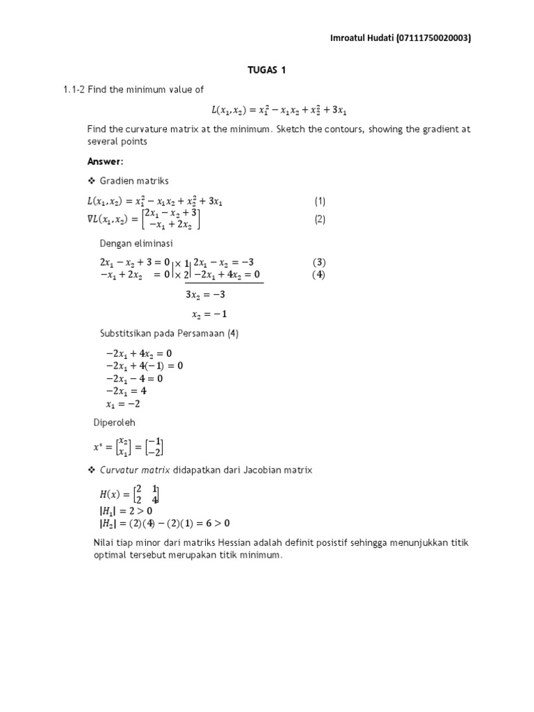 Imroatul Hudati (07111750020003) Tugas 1 | PDF | Mathematical Optimization | Algorithms And Data ...