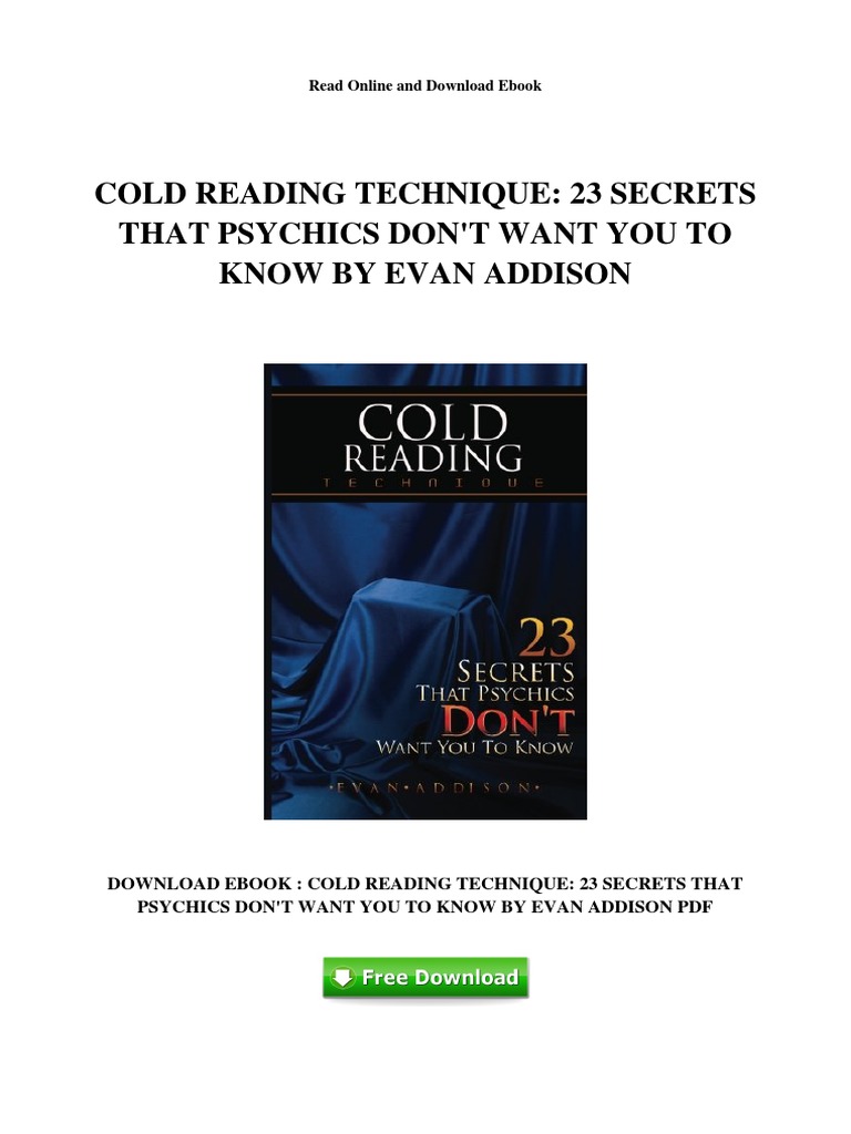Cold Reading Technique: 23 Secrets That Psychics Don'T Want You To Know ...