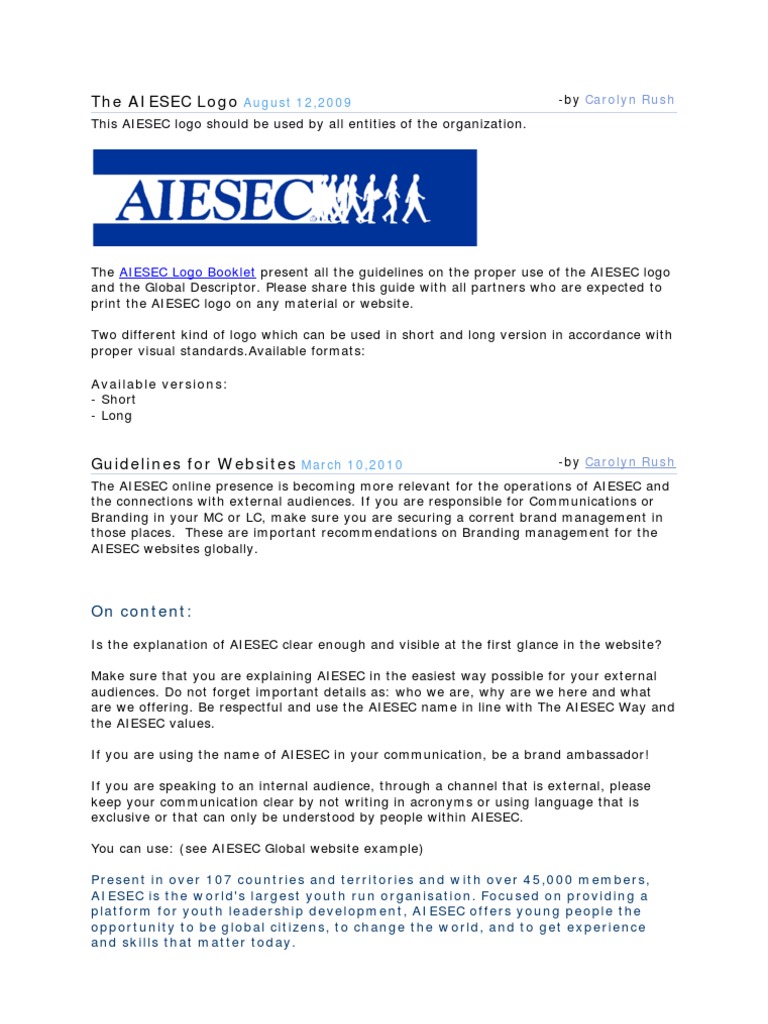 The Aiesec Logo | Download Free PDF | Communication | Computing And ...