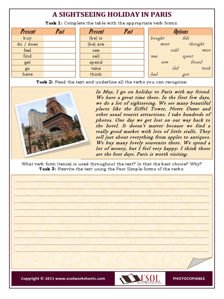 Sightseeing Holiday in Paris | PDF | Languages | Language Arts & Discipline