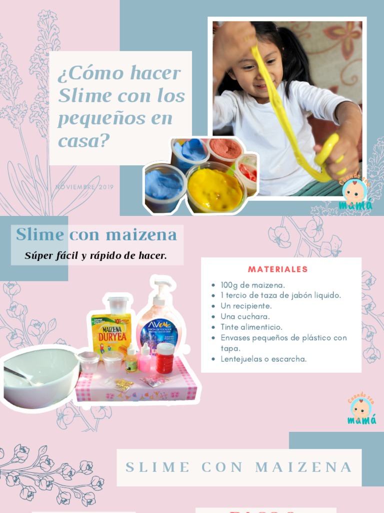 Slime fácil con maizena y jabón | PDF | Cocina, comidas y vino