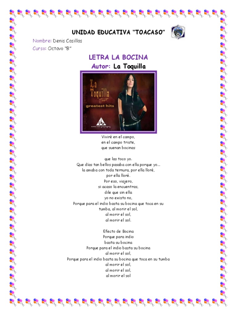 Letra La Bocina | PDF