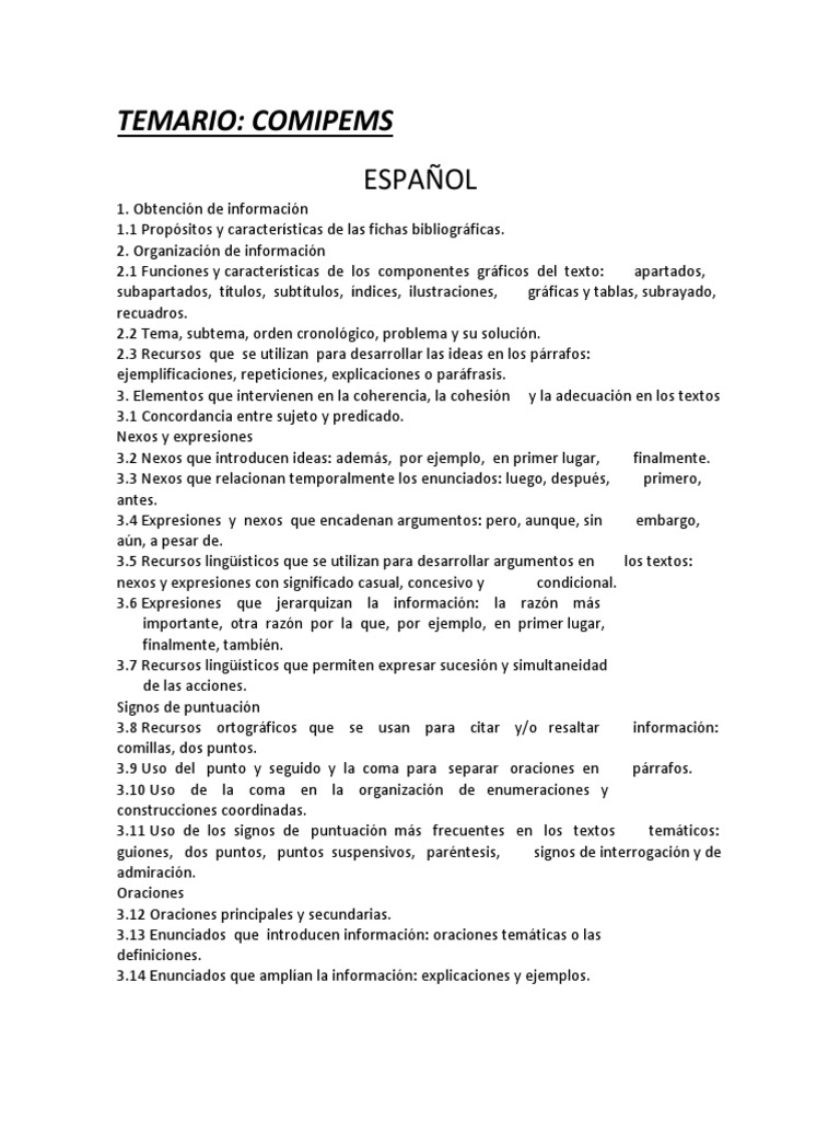 Temario Comipems PDF | PDF | Química | Física