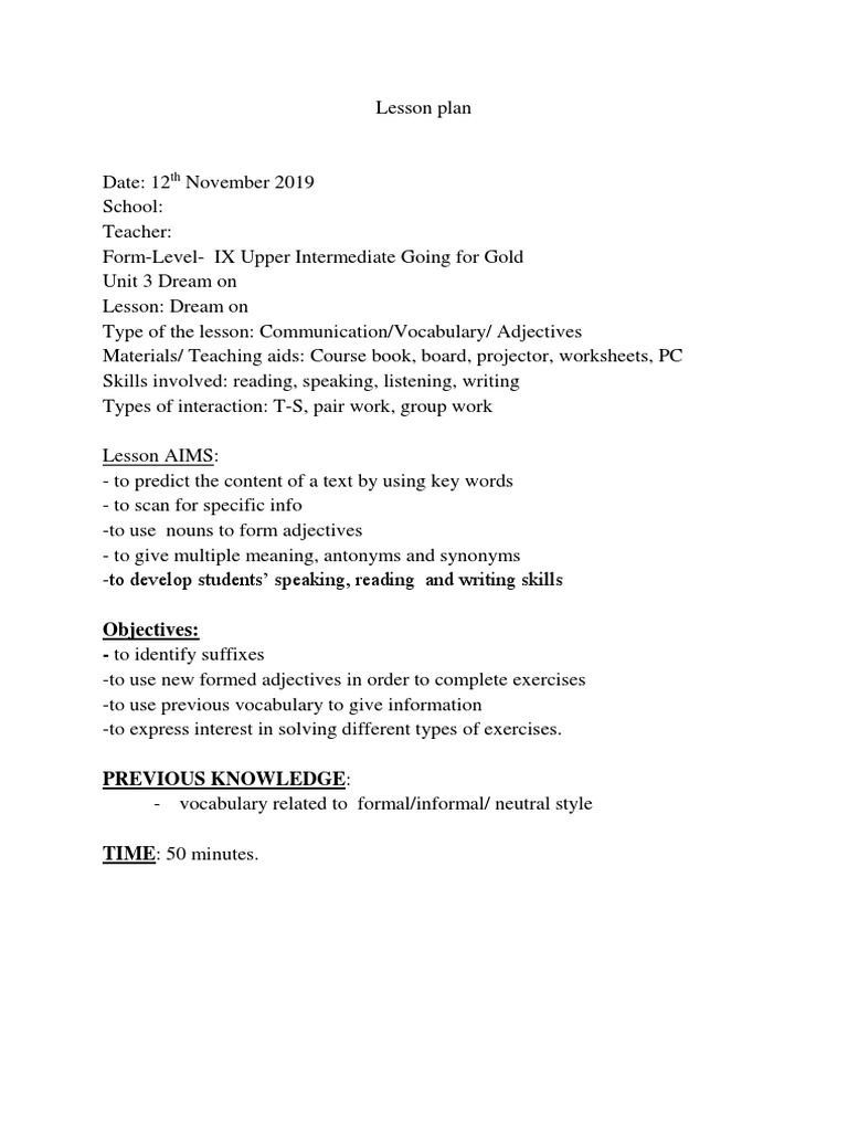 Objectives: - To Identify Suffixes | PDF | Lesson Plan | Reading ...