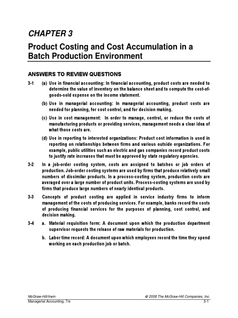 Chapter 3 Cost Acc Ans | PDF | Cost Of Goods Sold | Electronic Data ...