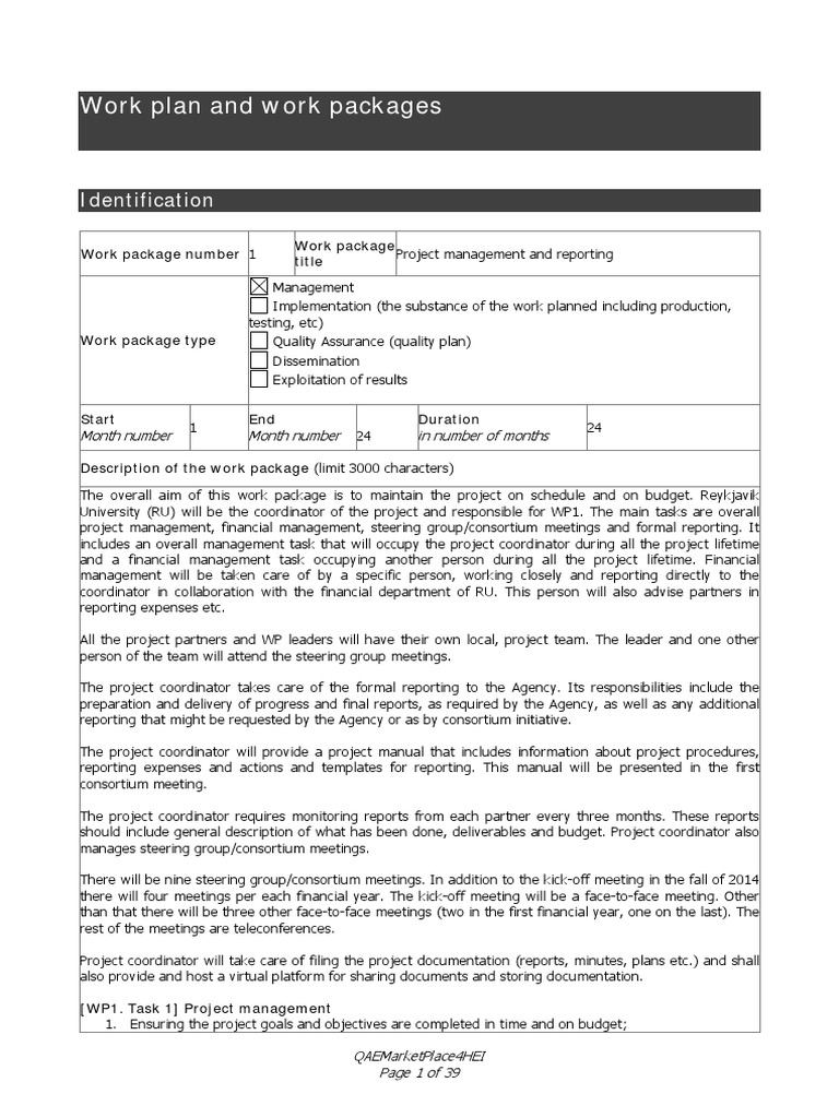 Project Work Pack Example | PDF | Quality Assurance | Evaluation