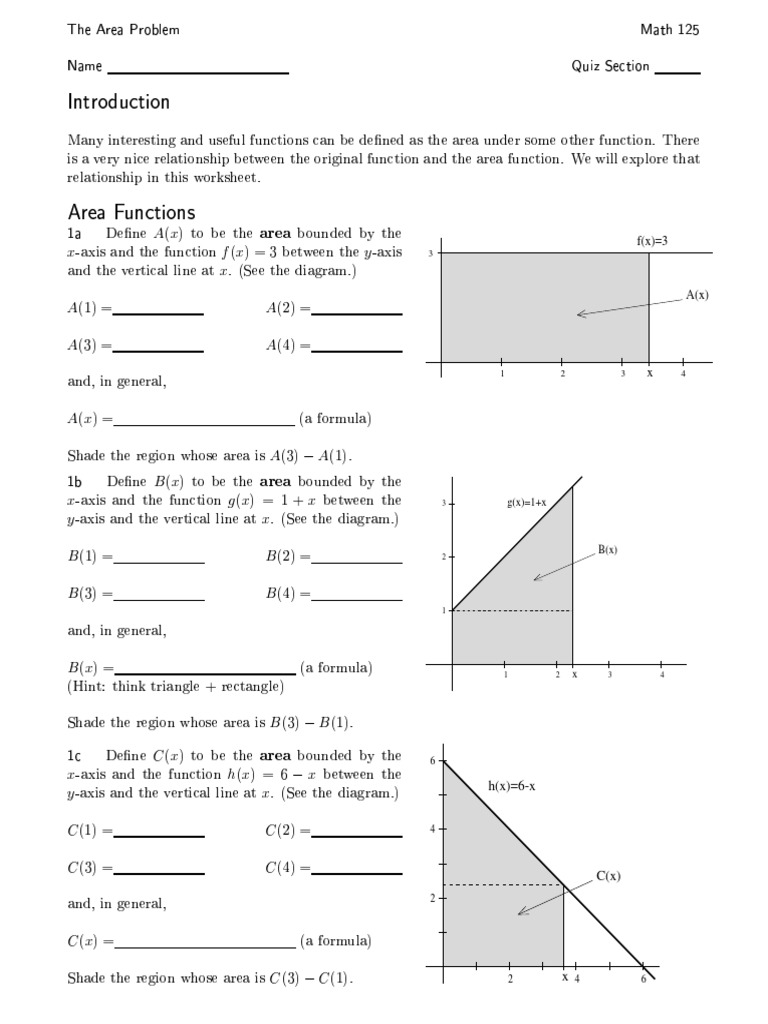 Math 125 Quiz Section Worksheets PDF | PDF | Fraction (Mathematics ...