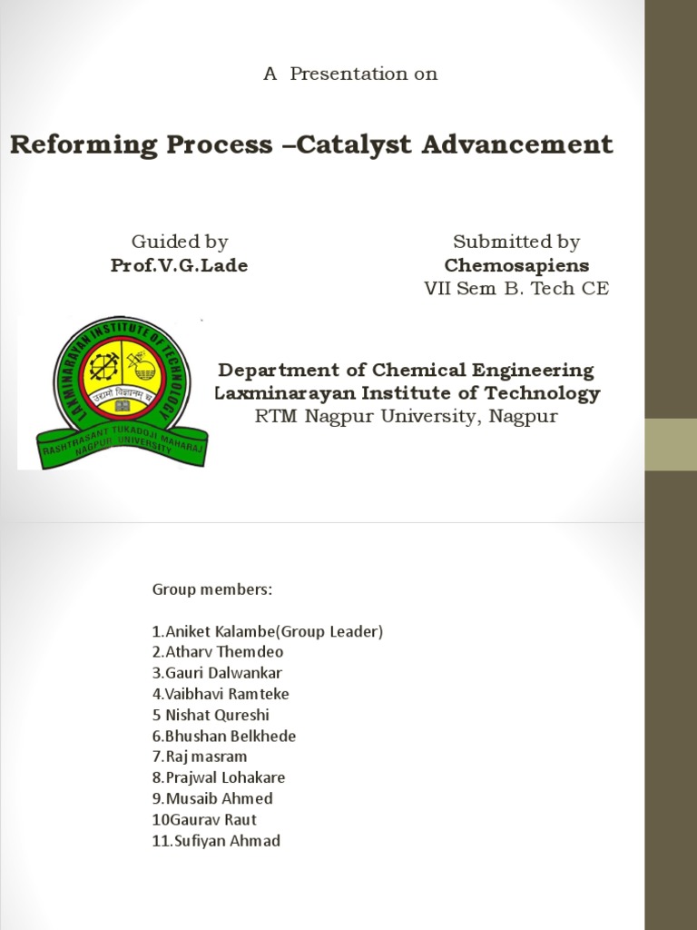 Reforming Process - Catalyst Advancement: A Presentation On | PDF ...