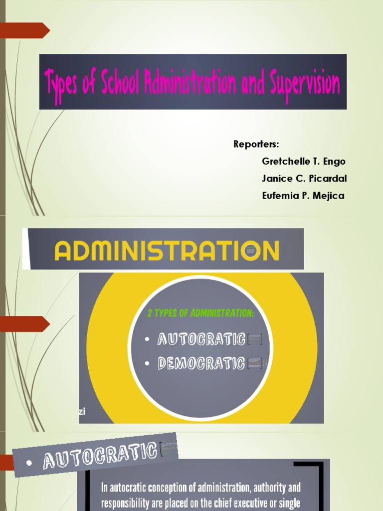 Types of Adminitration and Supervision | PDF
