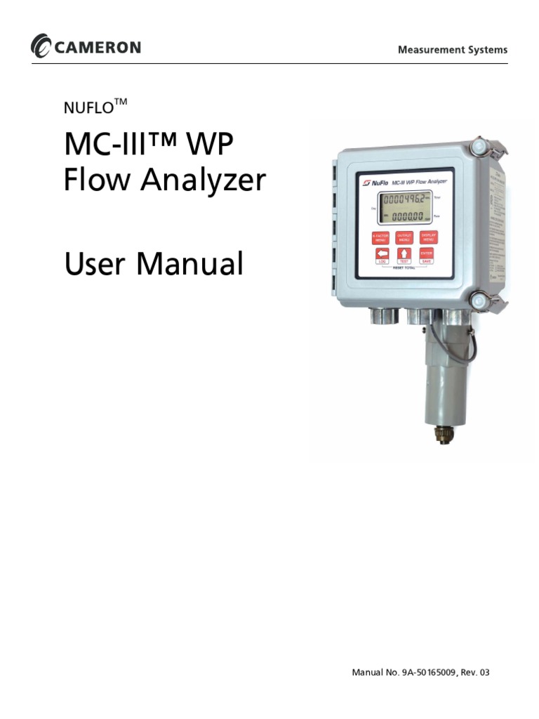 MC-III WP Flow Analyzer, Rev3 PDF | PDF | Flow Measurement | Input/Output