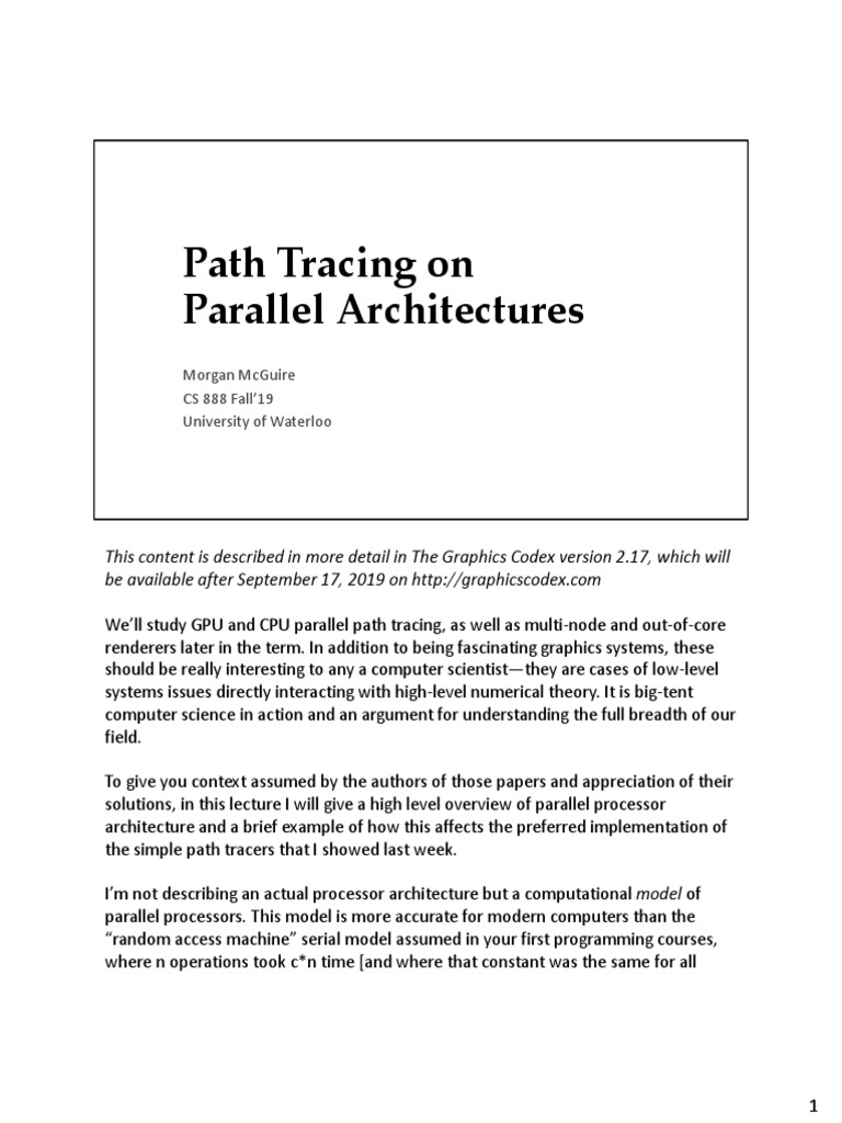 Parallel Path Tracing | PDF | Multi Core Processor | Central Processing Unit