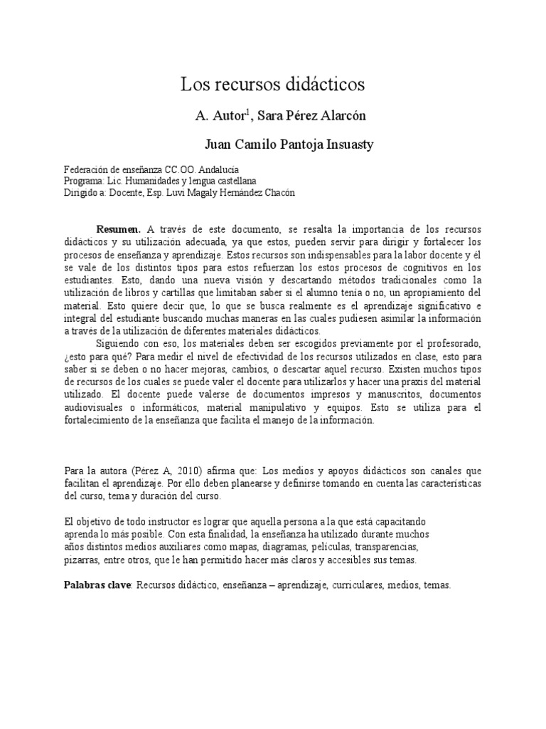 Formato Resumen | PDF | Maestros | Aprendizaje