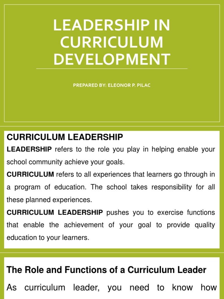 Leadership in Curriculum Development | PDF