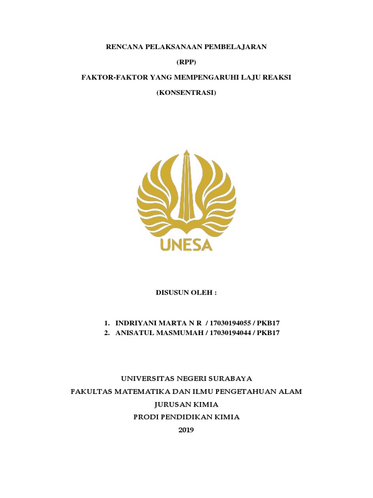 RPP Laju Reaksi Kooperatif Tipe NHT | PDF