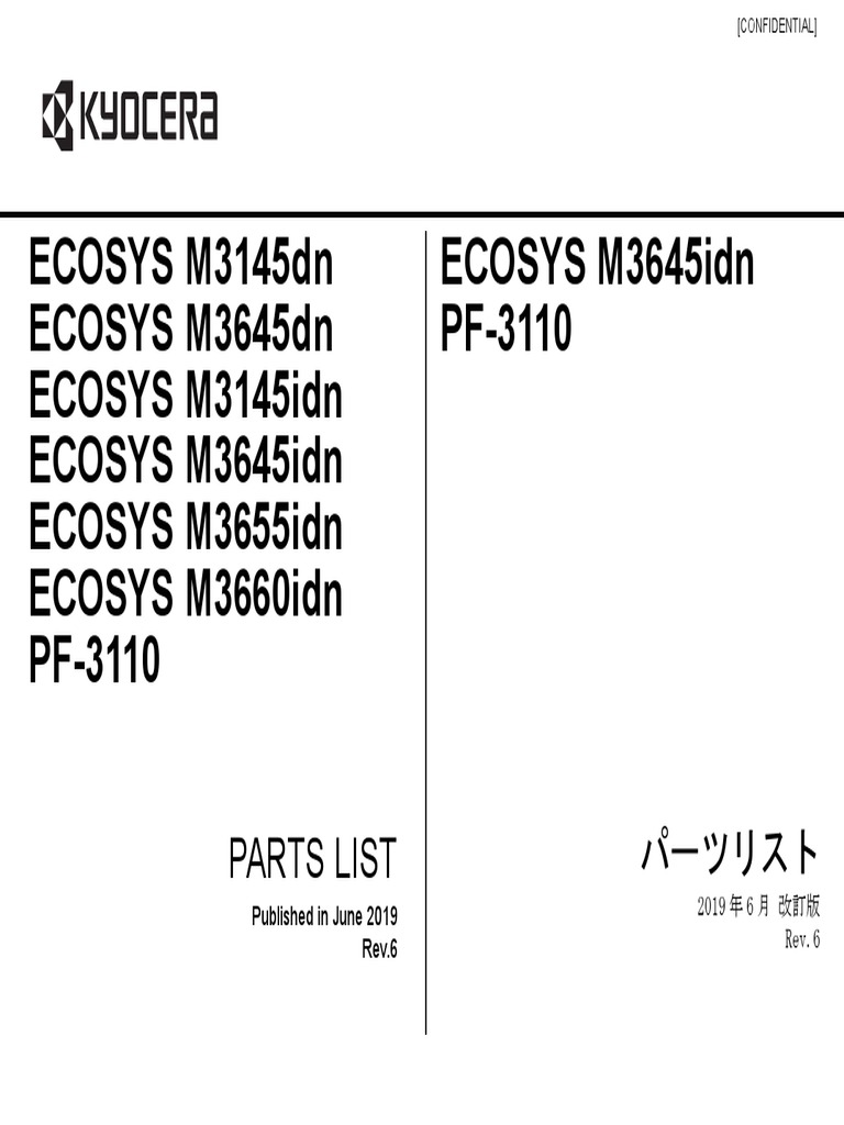 ECOSYS M3145dn Series Parts List | PDF