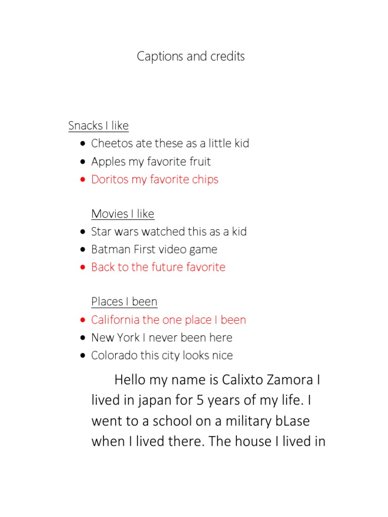 Captions and Credits | PDF