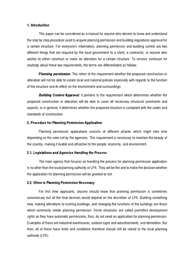 Planning Permission and Building Control Approval | Download Free PDF ...