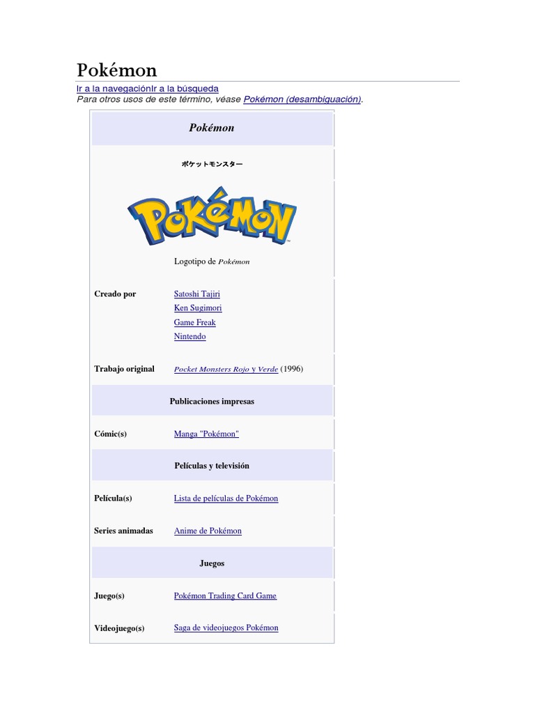 Pokemon | PDF | Pokémon | Nintendo