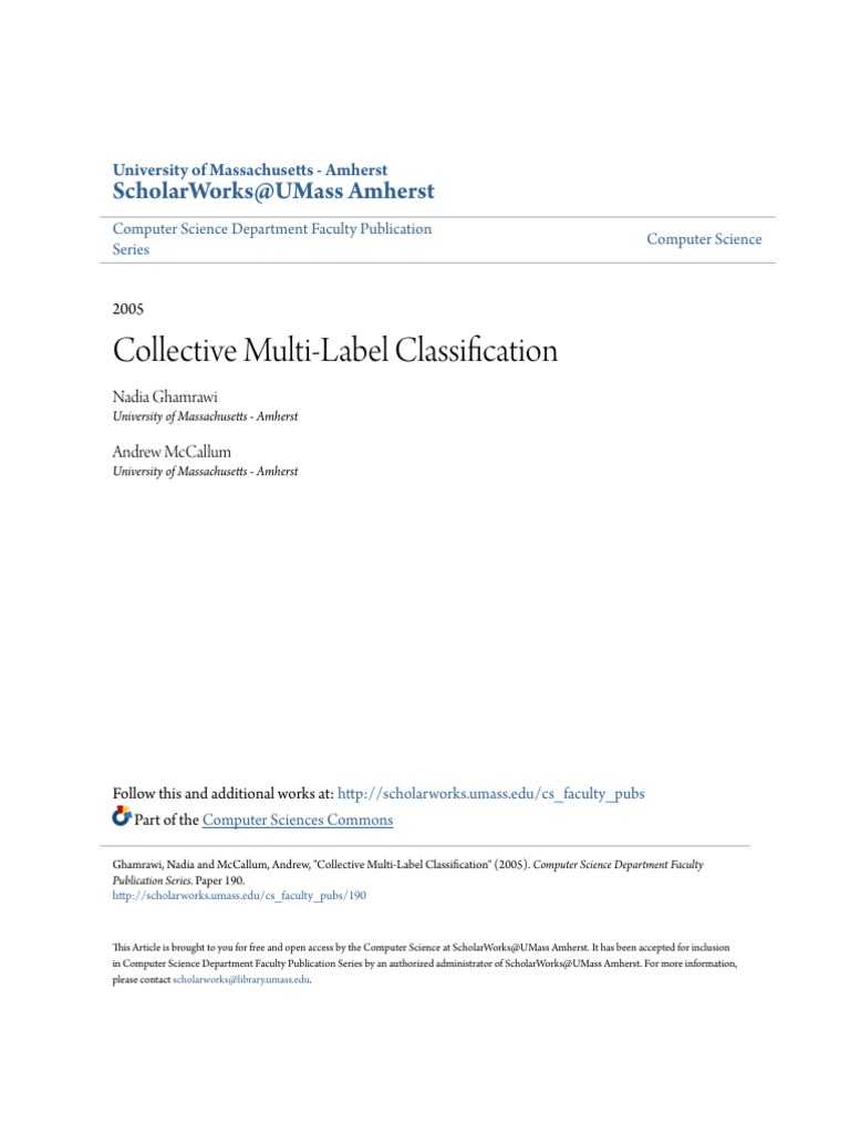 Collective Multi-Label Classification | PDF | Statistical Classification | Cross Validation ...