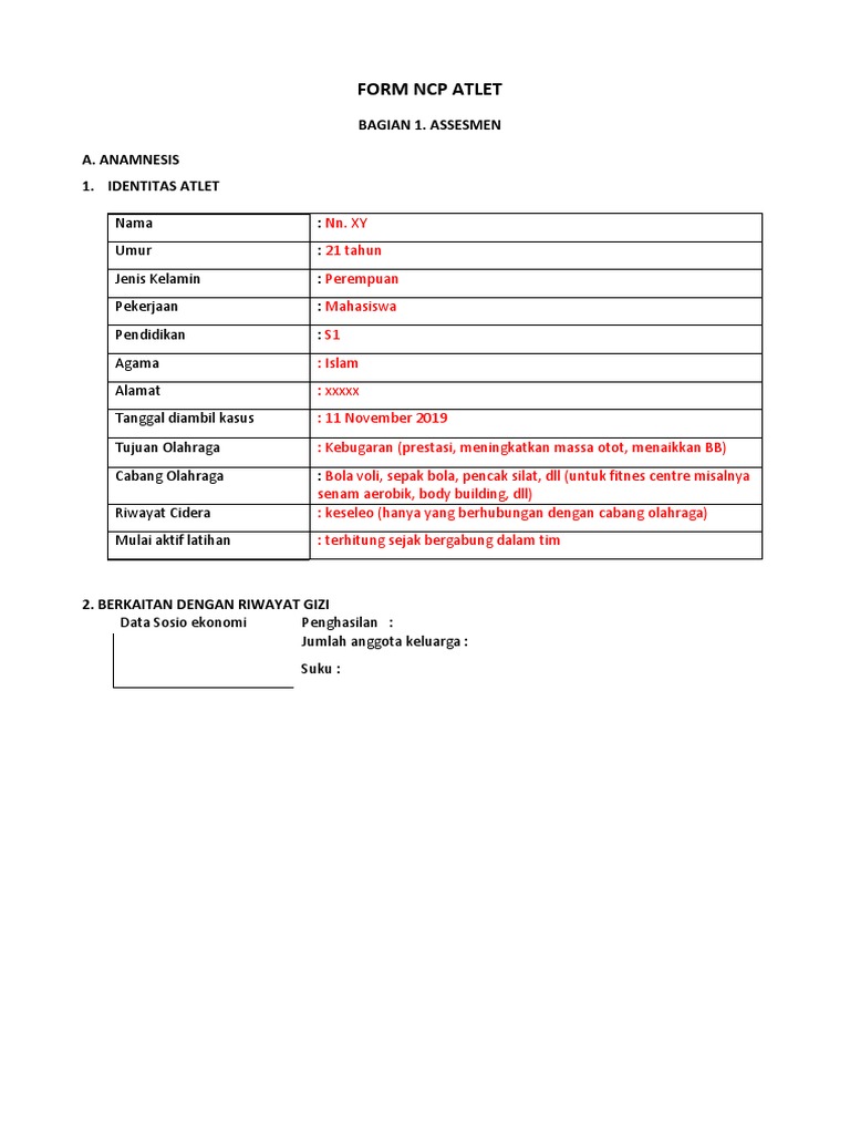 Form NCP Atlet | PDF