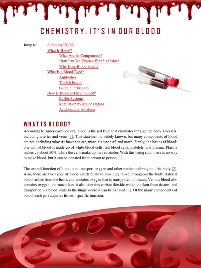 Chemistry: It'S in Our Blood | PDF | Blood Type | Blood