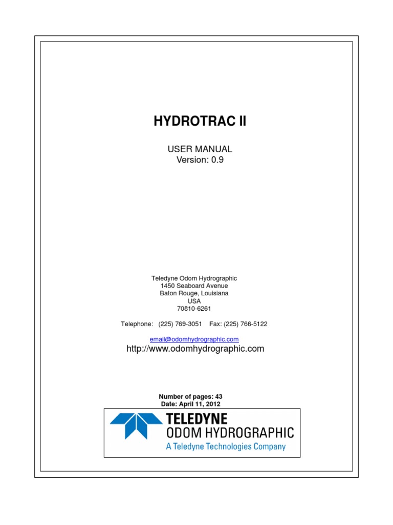 Hydrotrac Ii User Manual 0.9 PDF | PDF | Printer (Computing) | Hull (Watercraft)
