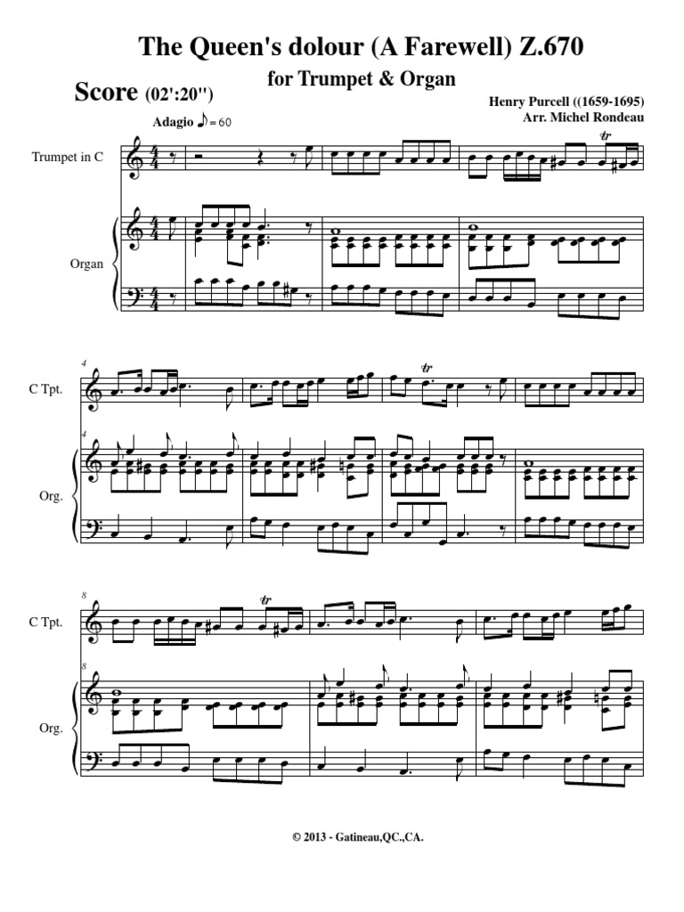 Purcell's-Queen 'S Dolour z674 | PDF