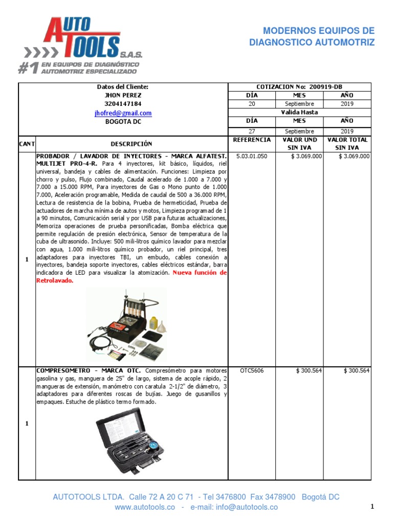 Cotizacion Autotools | PDF | Energía y recursos | Naturaleza