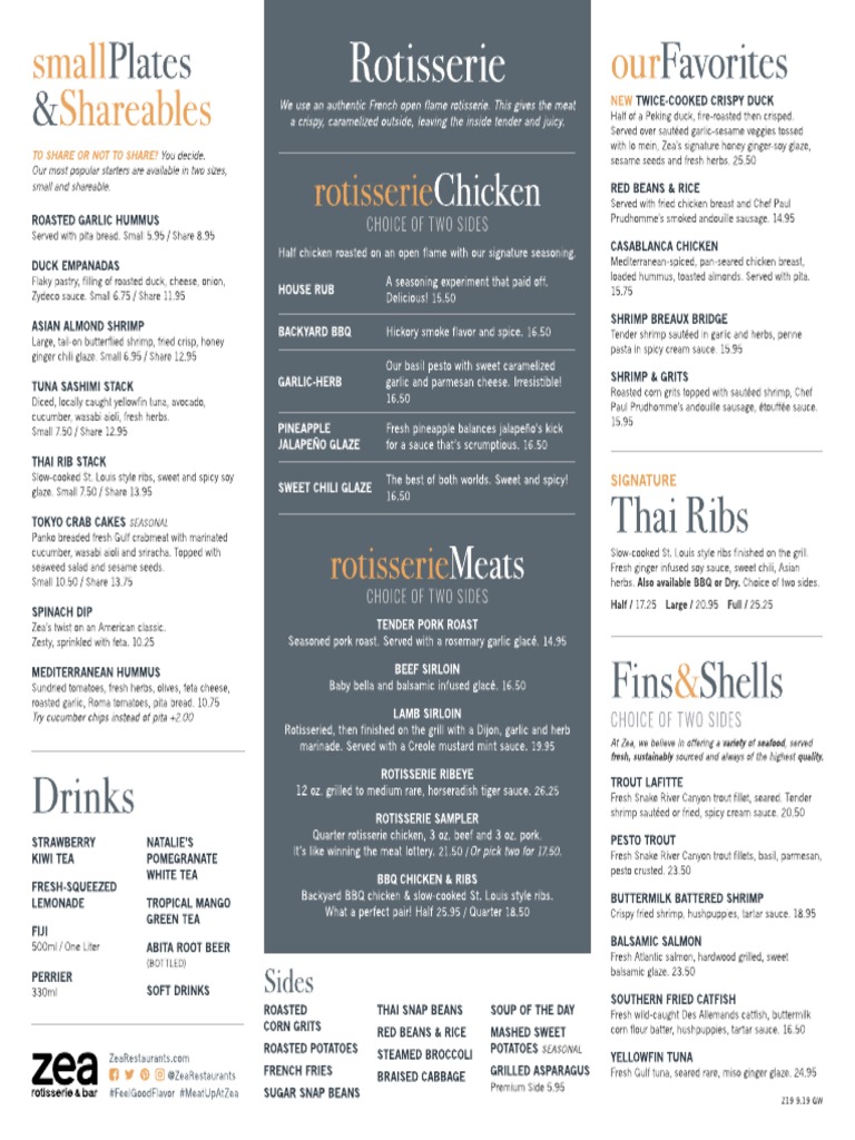 Zea Menu | Download Free PDF | Business