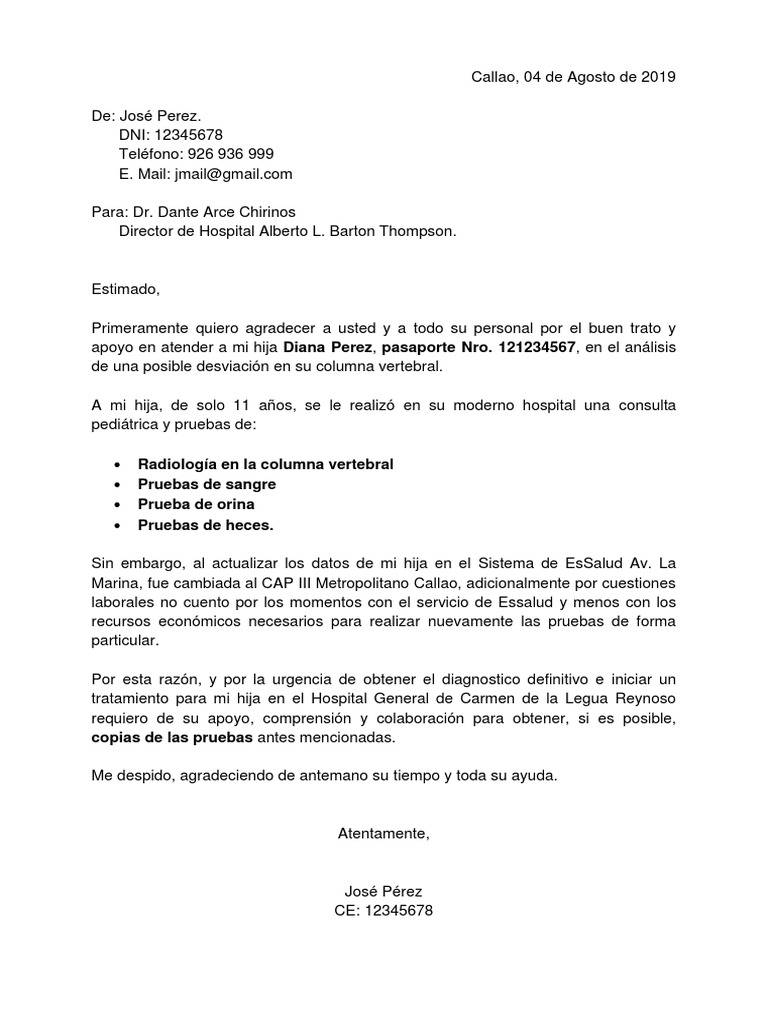 Carta A Barton Por Examenes | PDF