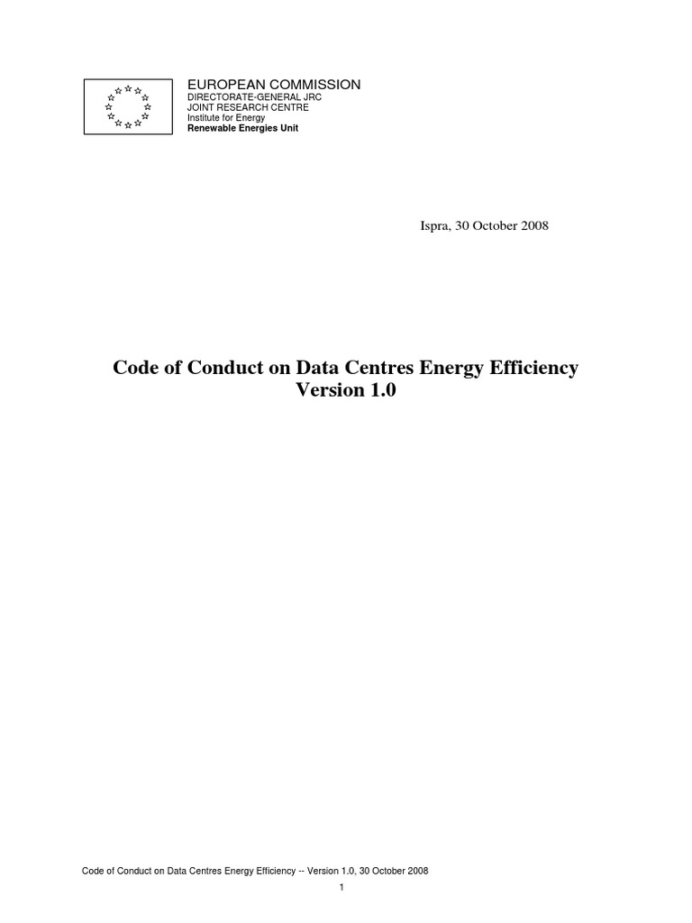 Datacenter Code-Conduct PDF | PDF | Data Center | Efficient Energy Use