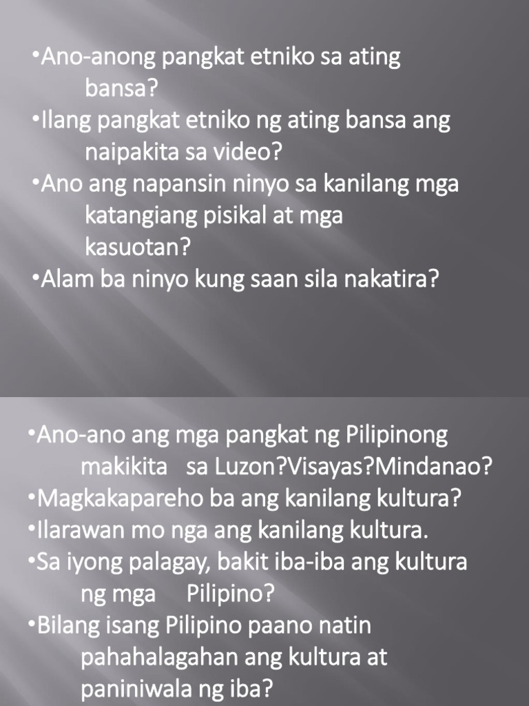 Mga Tanong | PDF