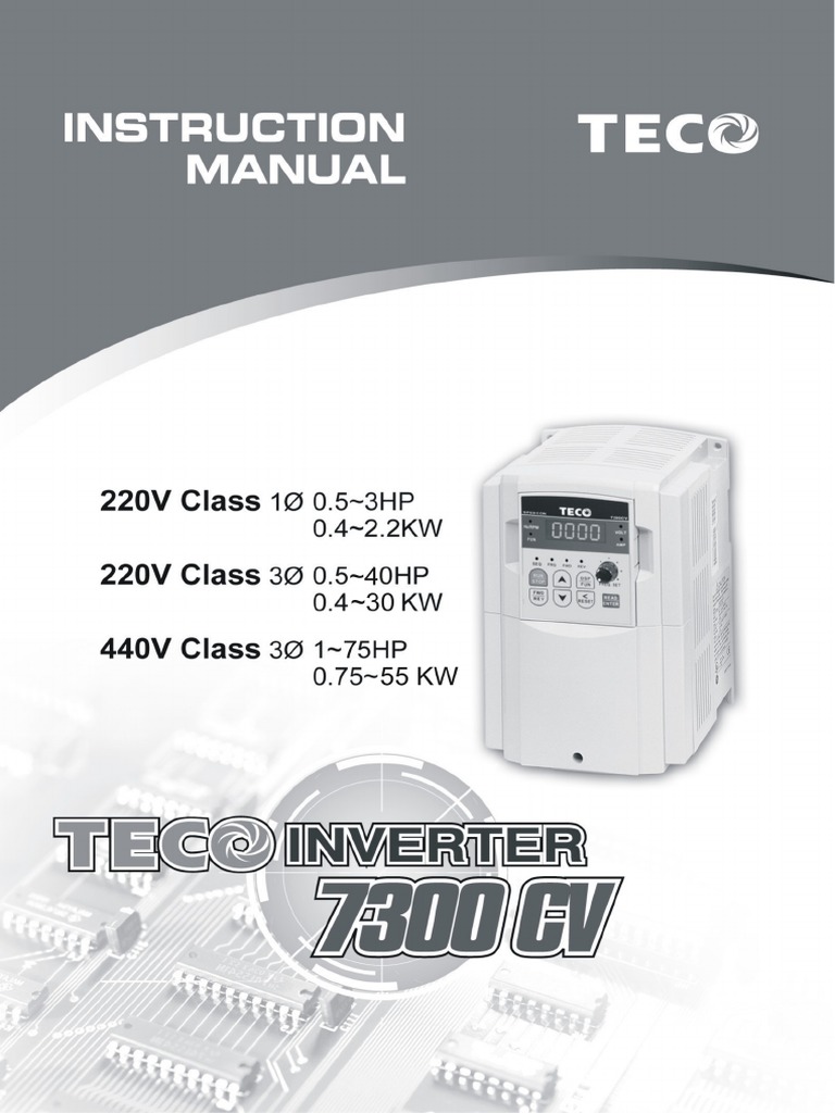 Teco Speecon 7300 CV Series Manual Up To 55kw | Power Inverter | Fuse ...