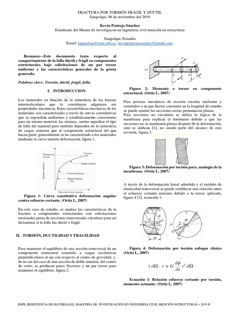 Torsión - Falla Dúctil y Frágil Kevin Pantoja | PDF | Resistencia de ...