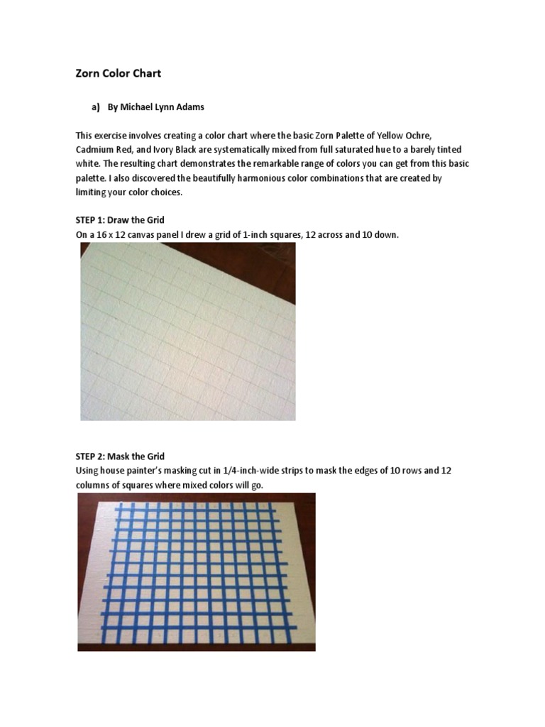 Creating a Color Chart Using the Zorn Palette | PDF | Yellow | Color