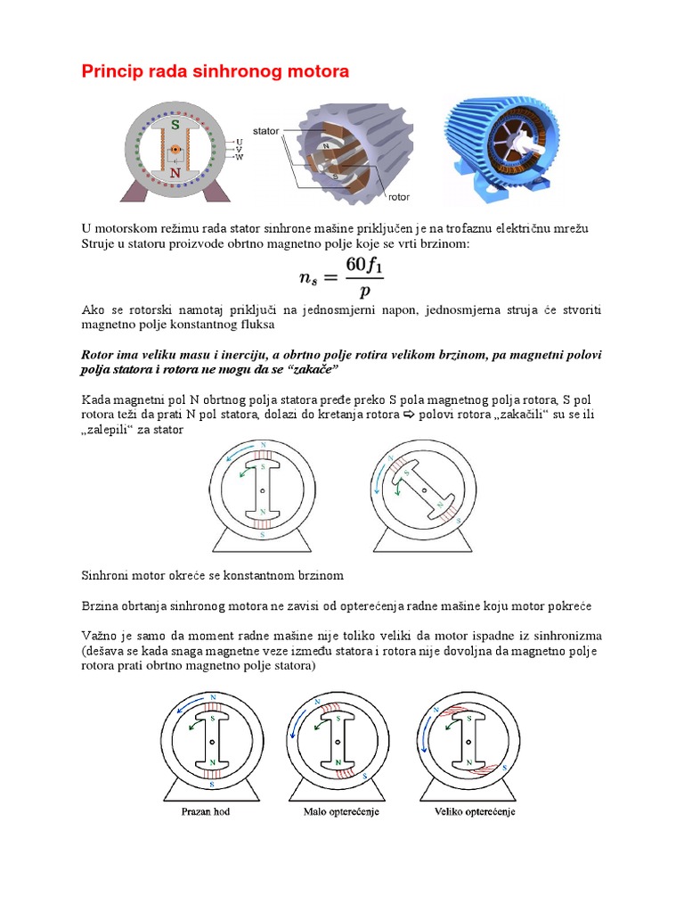 Princip Rada Sinhronog Motora | PDF