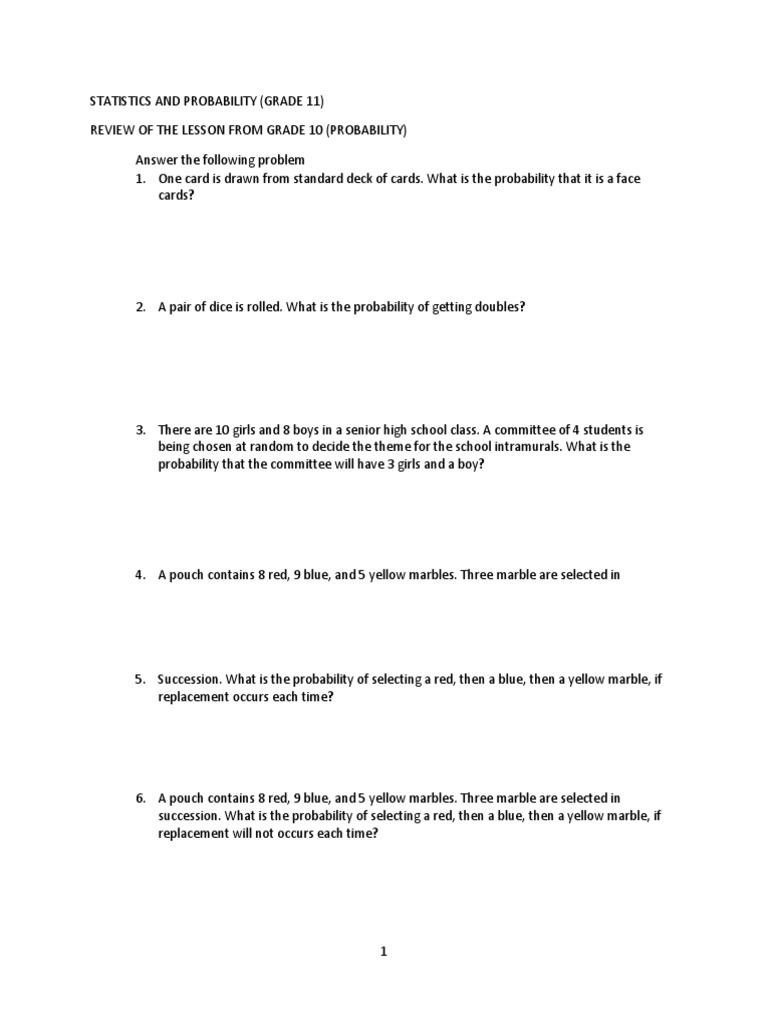 Statistics and Probability 2019-2020 | PDF | Expected Value | Probability Distribution