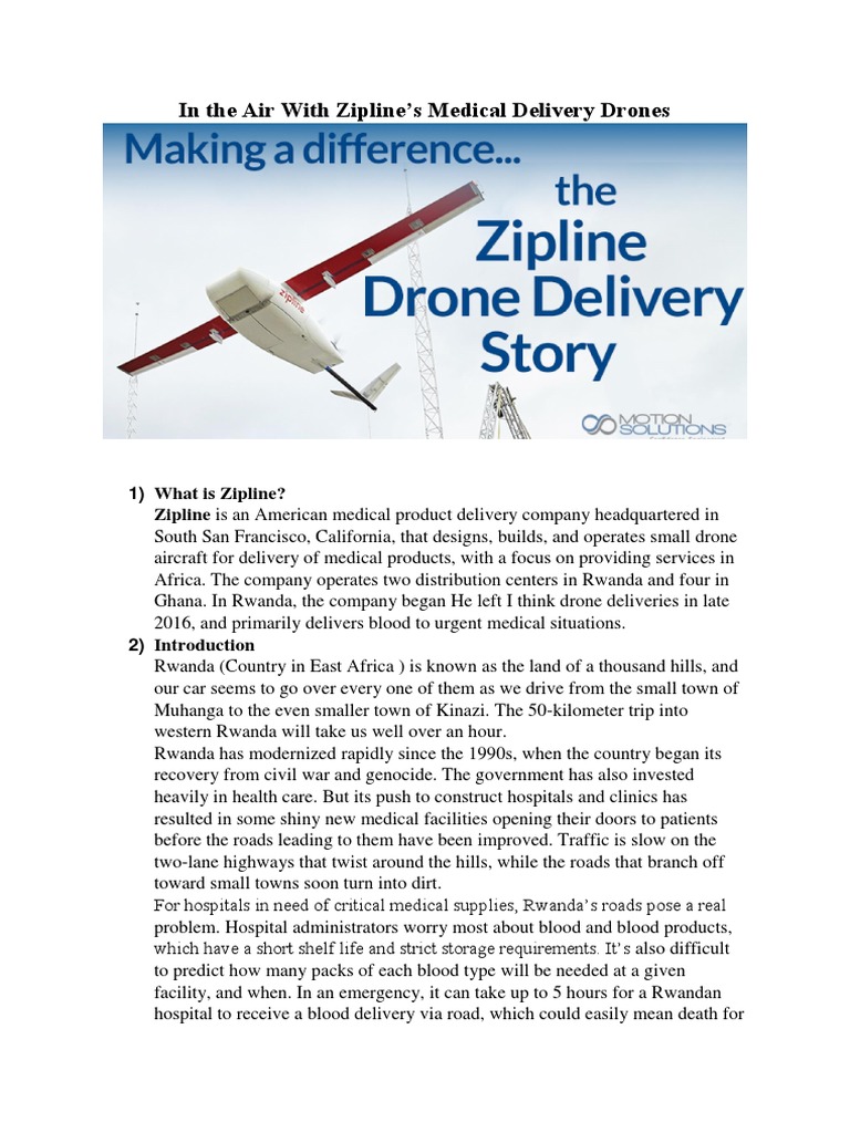 Study Case Of Drone Zipline Pdf Aviation Business