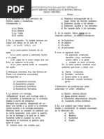 Pruebas Saber Español 3° Grado | PDF | Palabra | Oración (Lingüística)