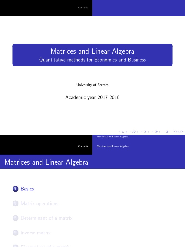 Matrices and Linear Algebra Basics | PDF | Matrix (Mathematics) | Eigenvalues And Eigenvectors