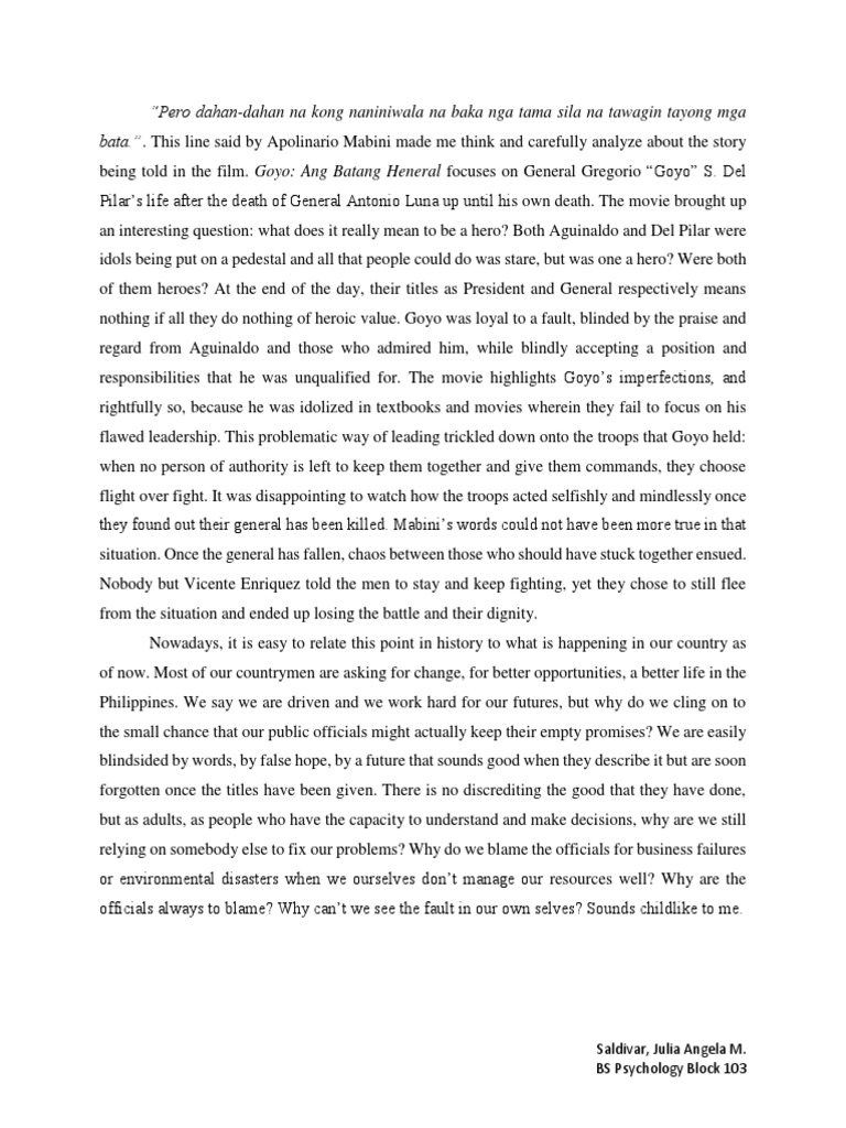 Goyo Reaction Paper (RiPH) | PDF