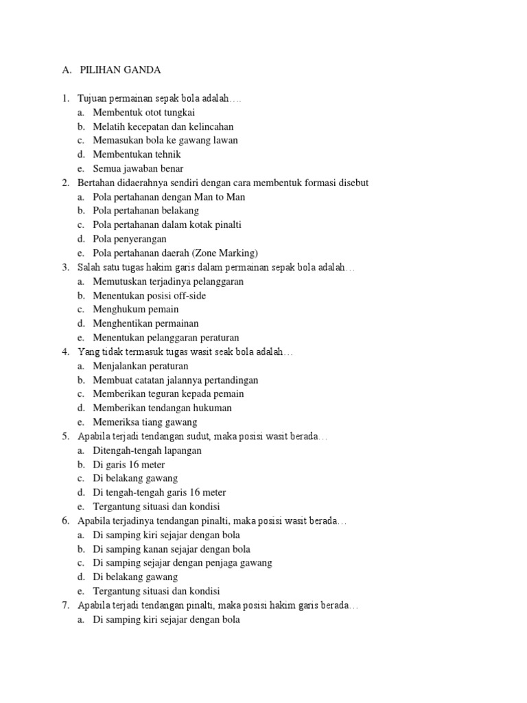 Soal Penjaskes Kelas XII | PDF