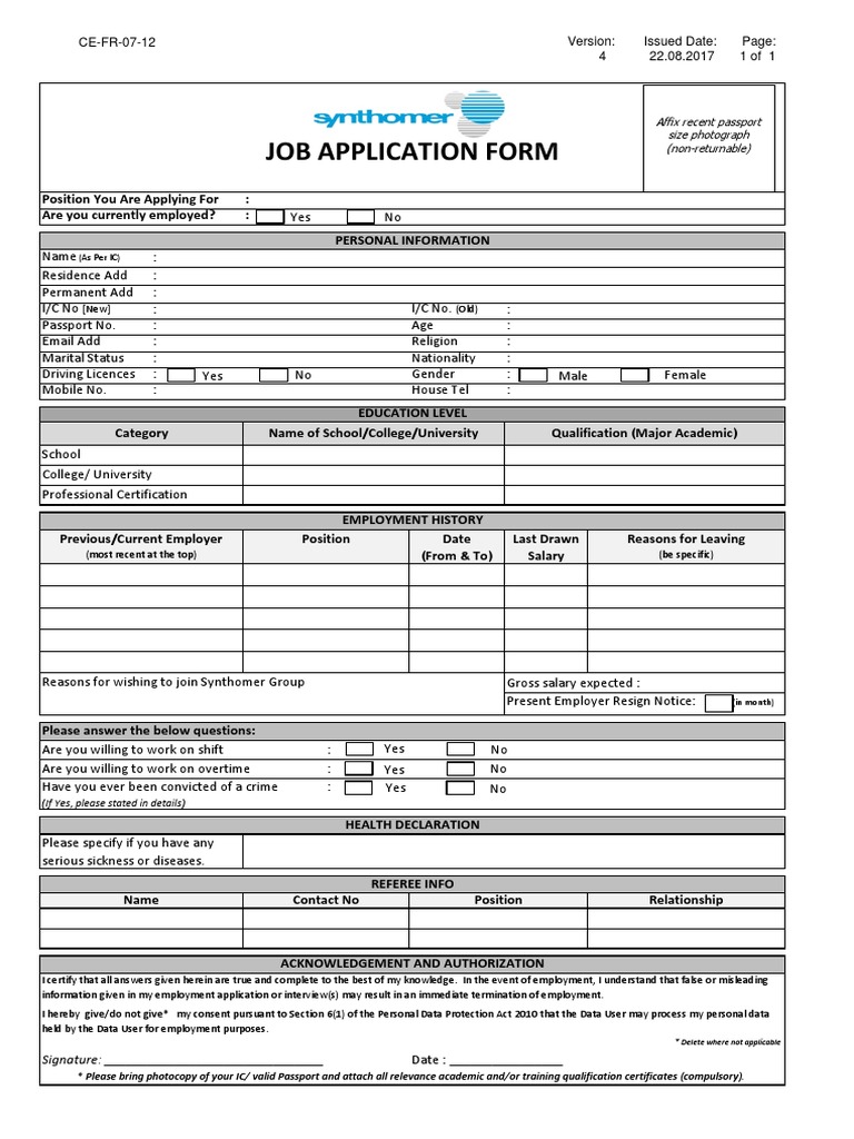 A New Beginning: Job Application for the Position of [Position You Are ...