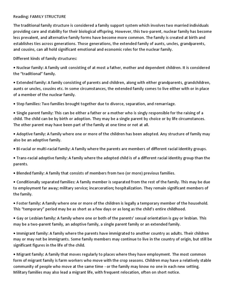 Family Structures | PDF | Family | Adoption