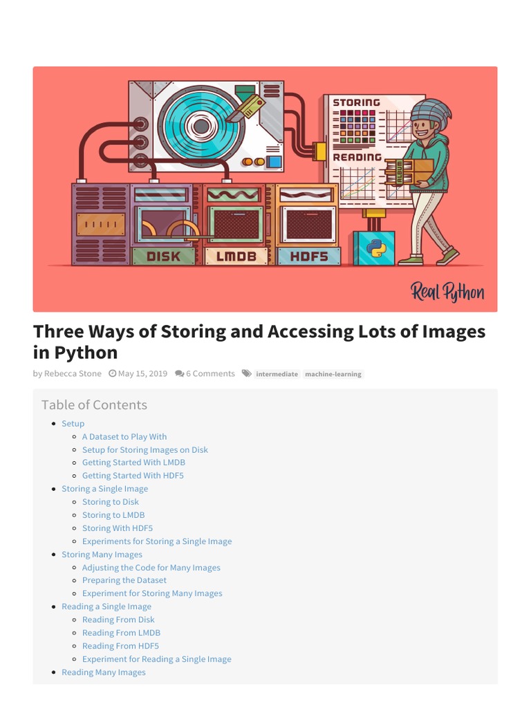 Three Ways of Storing and Accessing Lots of Images in Python | PDF ...