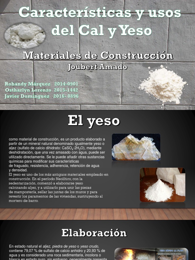 Yeso y Cal | PDF | Yeso | Materiales