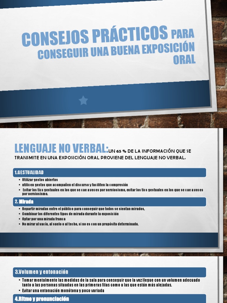 Consejos Prácticos para Conseguir Una Buena Exposición Oral | PDF ...