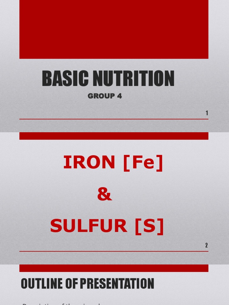 Nutrition Essentials: An Overview of Iron and Sulfur Functions, Food ...