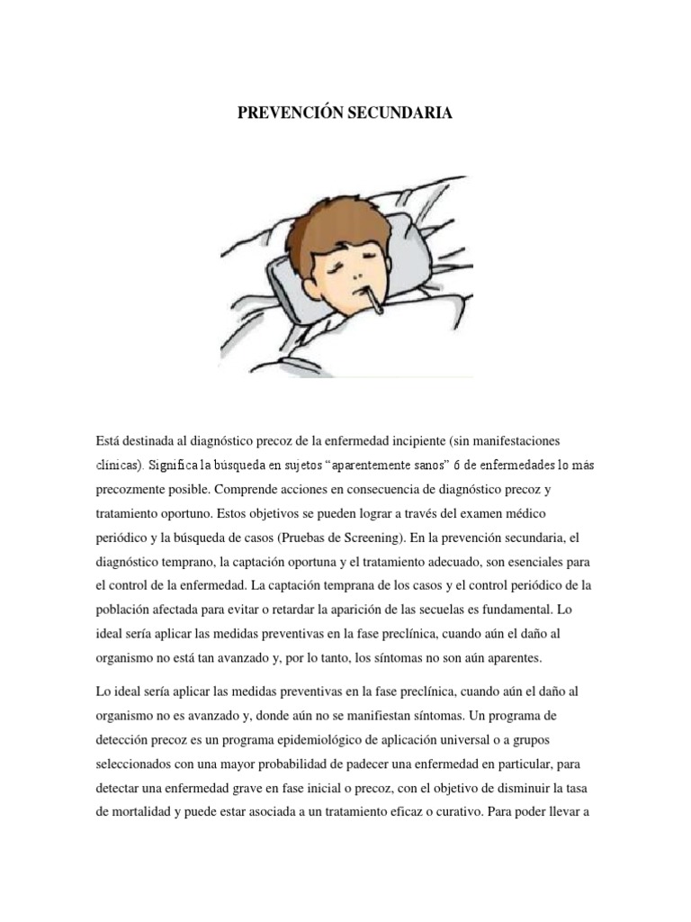 Prevención Secundaria | PDF | Diagnostico medico | Asistencia sanitaria ...